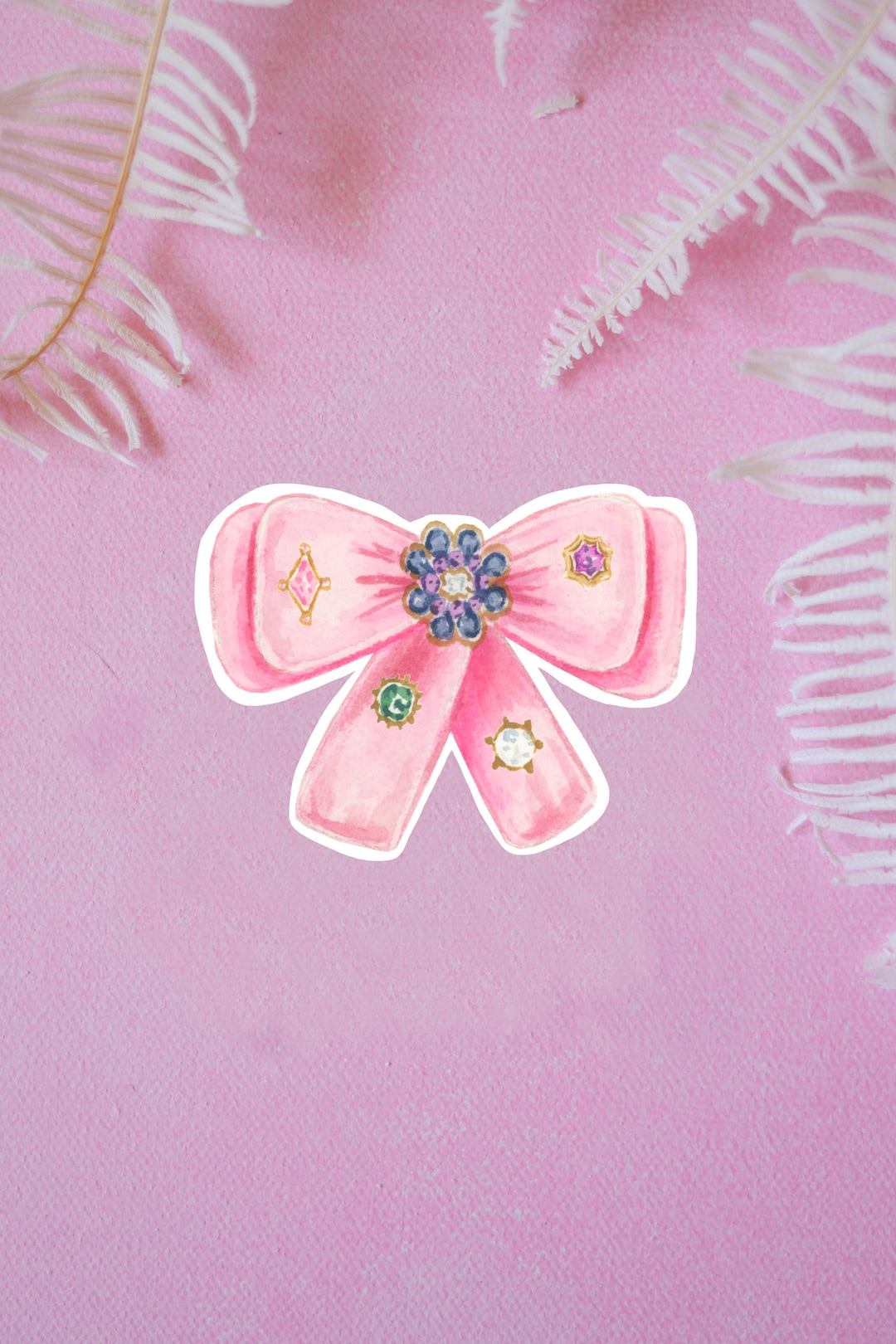 Bow Sticker Pink, Bow Aesthetic, Bow Core, Vinyl Stickers, Sticker for ...