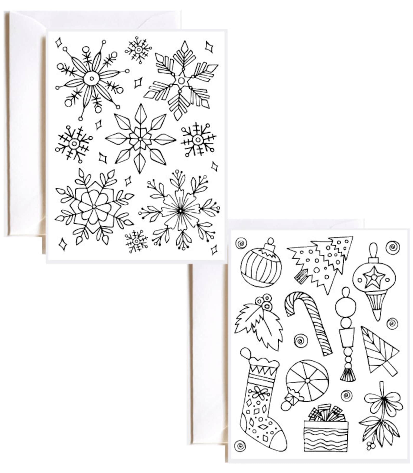 Holiday Coloring Cards for Kids / Coloring Books / Kids | Etsy