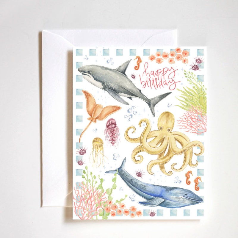 Ocean Birthday Card - Etsy