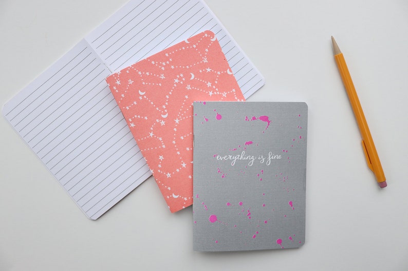 Set of Small Notebooks / Constellation Artwork / Zodiac Print | Etsy