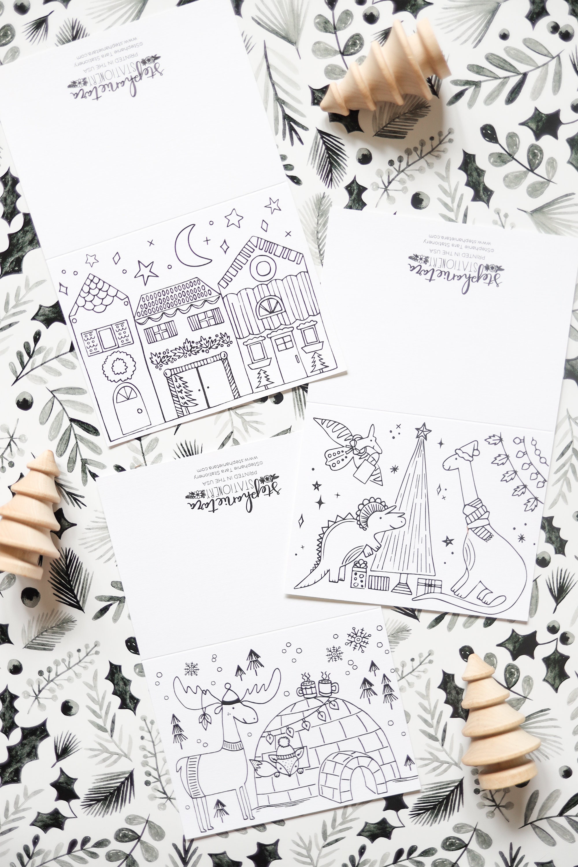 Holiday Coloring Cards for Kids / Coloring Books / Kids | Etsy