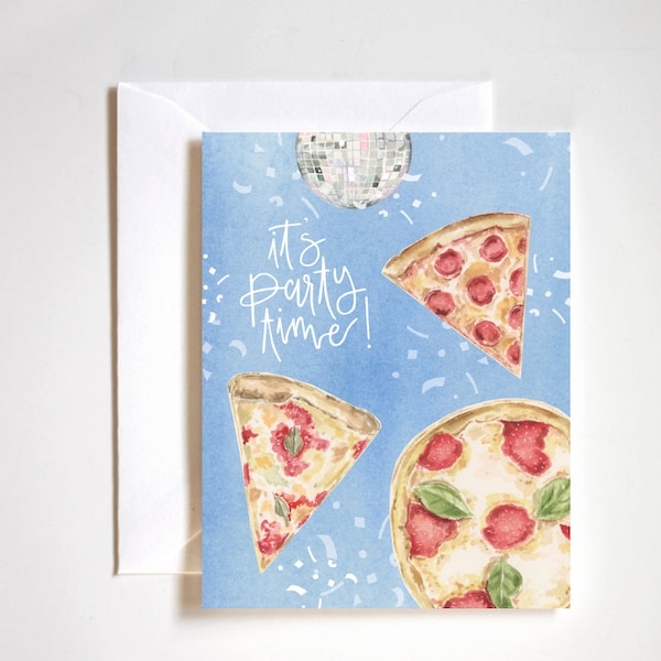 Pizza Birthday Card - Etsy