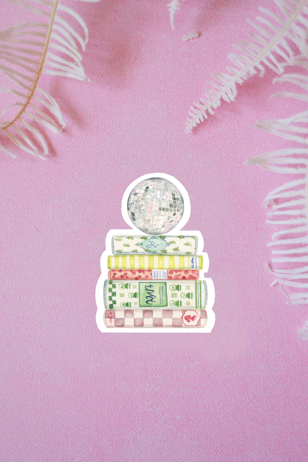 Disco Book Stack Vinyl Sticker, Book Decor, Book Sticker, Book Lover ...