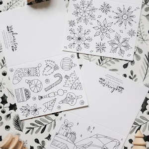 Holiday Coloring Cards for Kids / Coloring Books / Kids Holiday Craft ...
