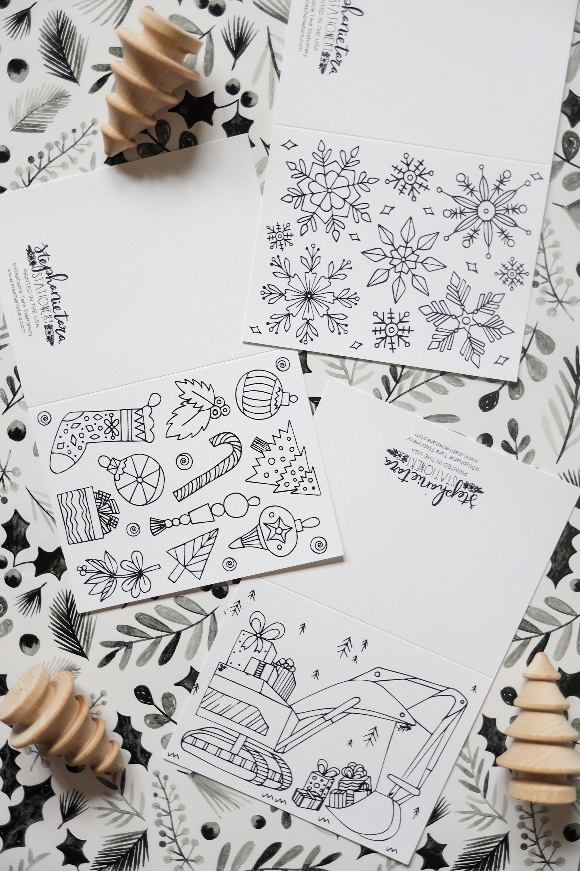 Holiday Coloring Cards for Kids / Coloring Books / Kids | Etsy