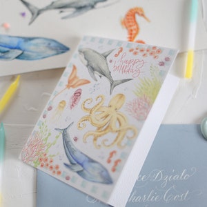 Under the Sea Birthday Card, Sea Creatures Birthday, Shark Birthday ...