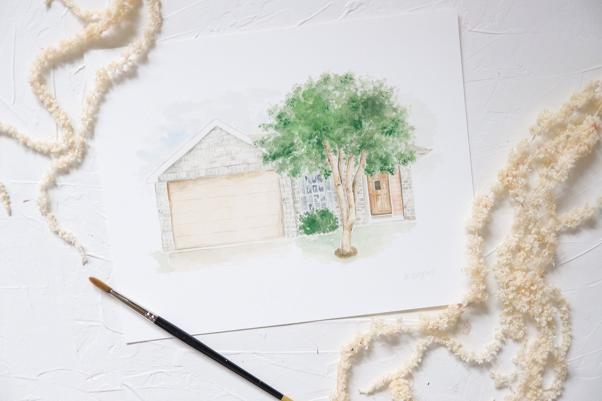 Custom Hand Painted Home Portrait Illustration, House Illustration ...