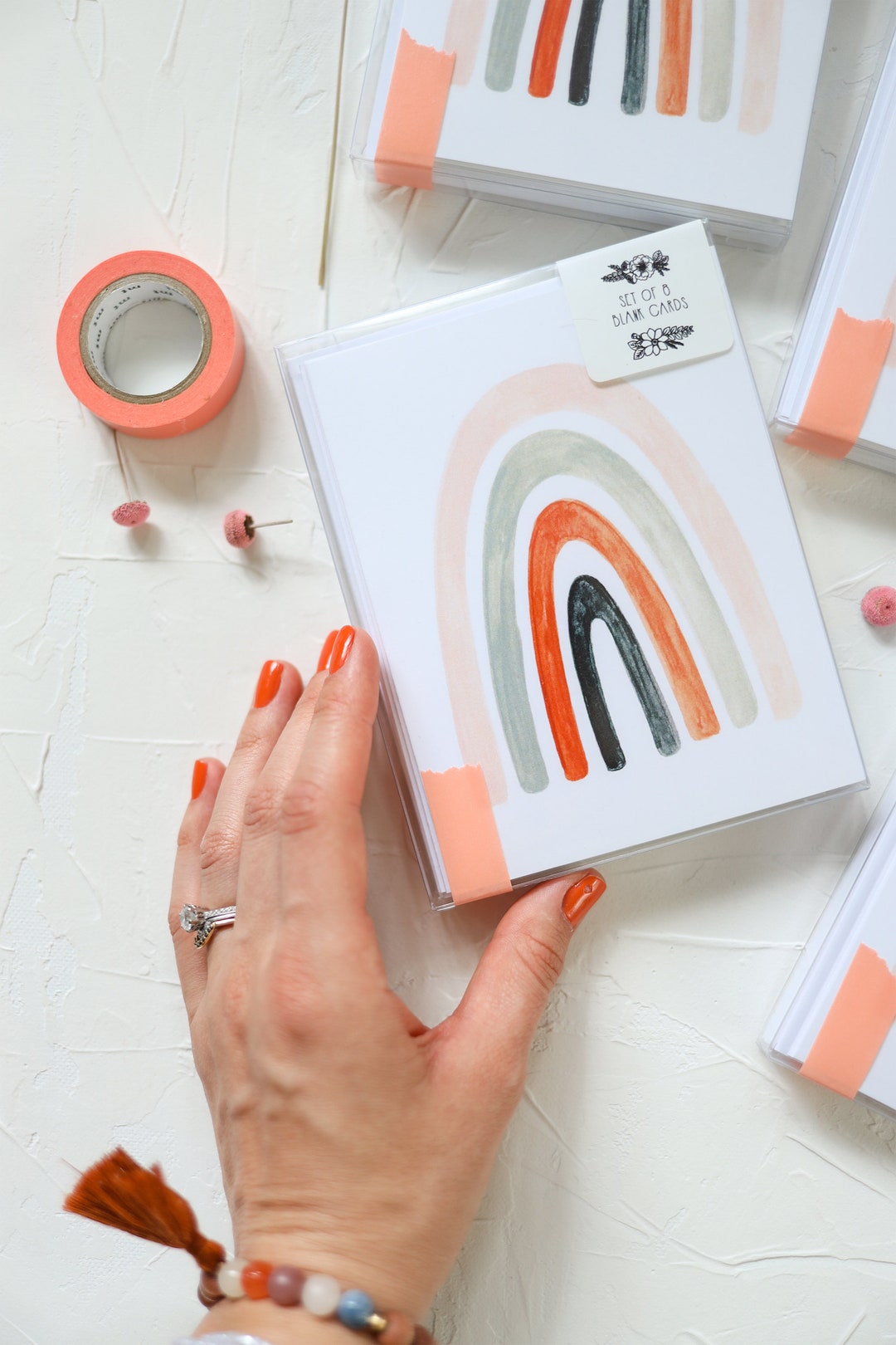 Rainbow Card, Rainbow Card Sets, Watercolor Rainbow Cards, Boho Rainbow ...