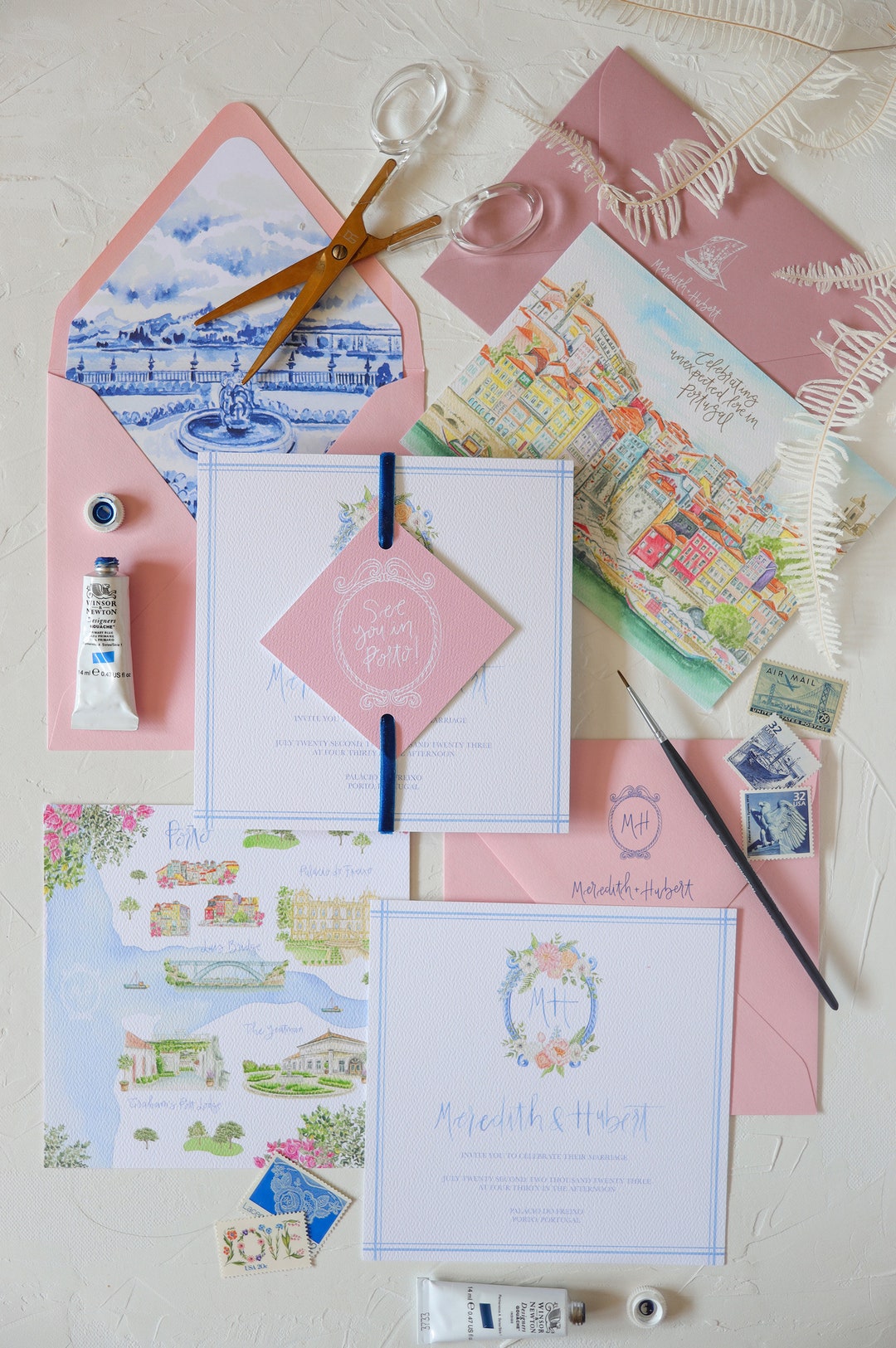 Portugal Wedding Invite, Destination Wedding Invitation, Timeless ...