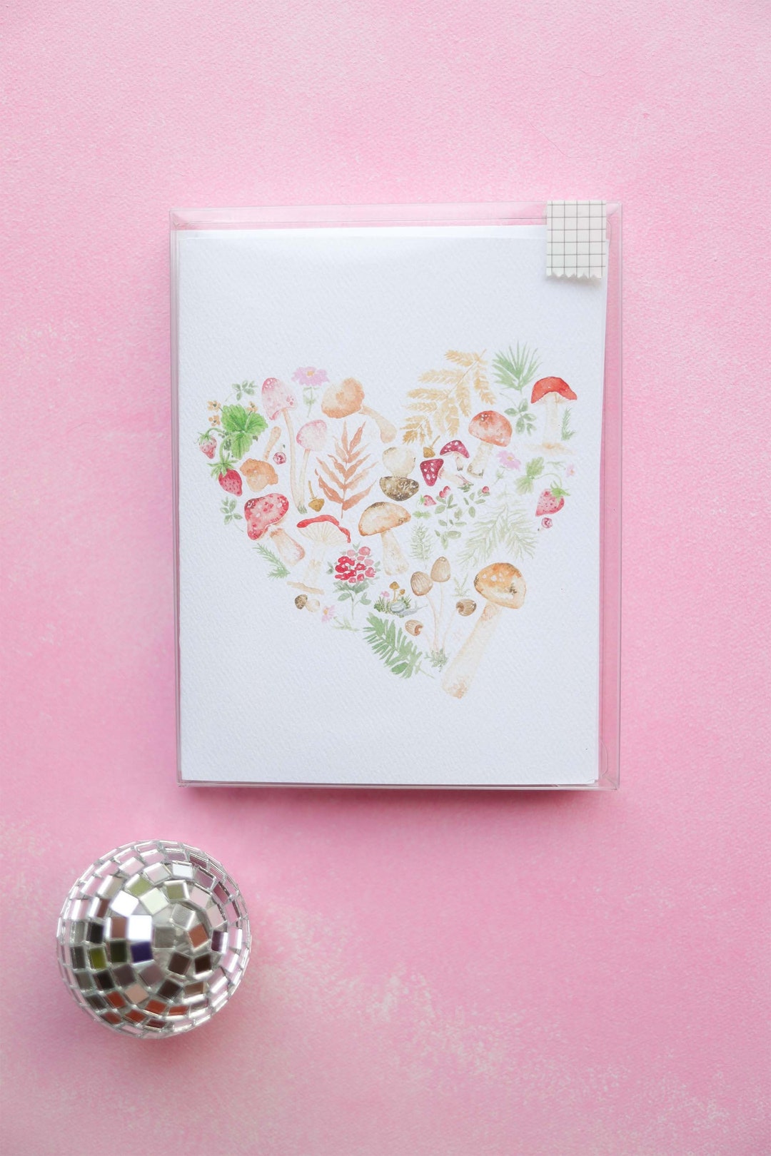 Mushroom Card, Mushroom Stationery, Mushroom Stationary, Watercolor ...