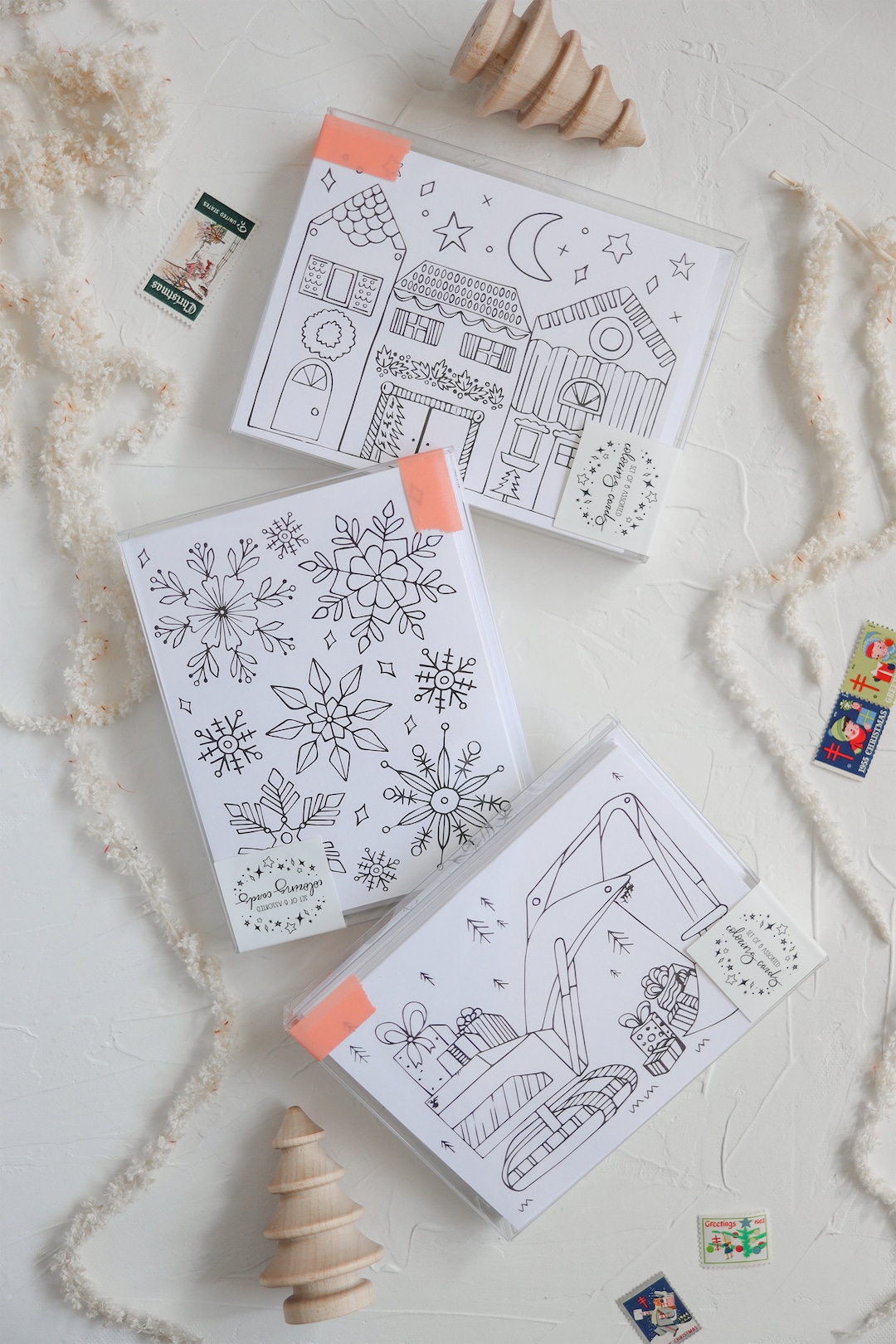 Holiday Coloring Cards for Kids / Coloring Books / Kids Holiday Craft ...