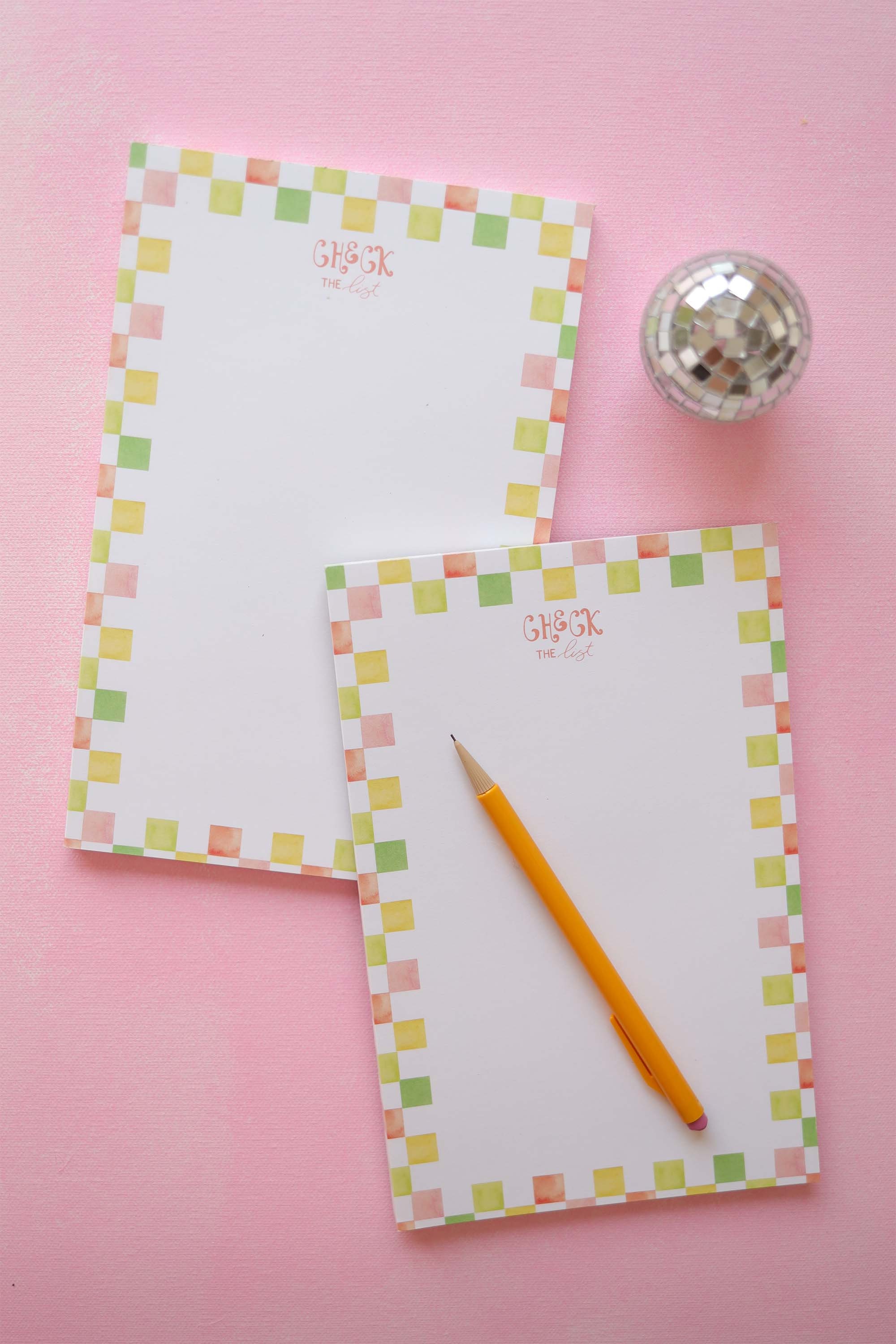 Checker Print, Letter Size Notepad, Whimsical Prints, Wavy Design ...