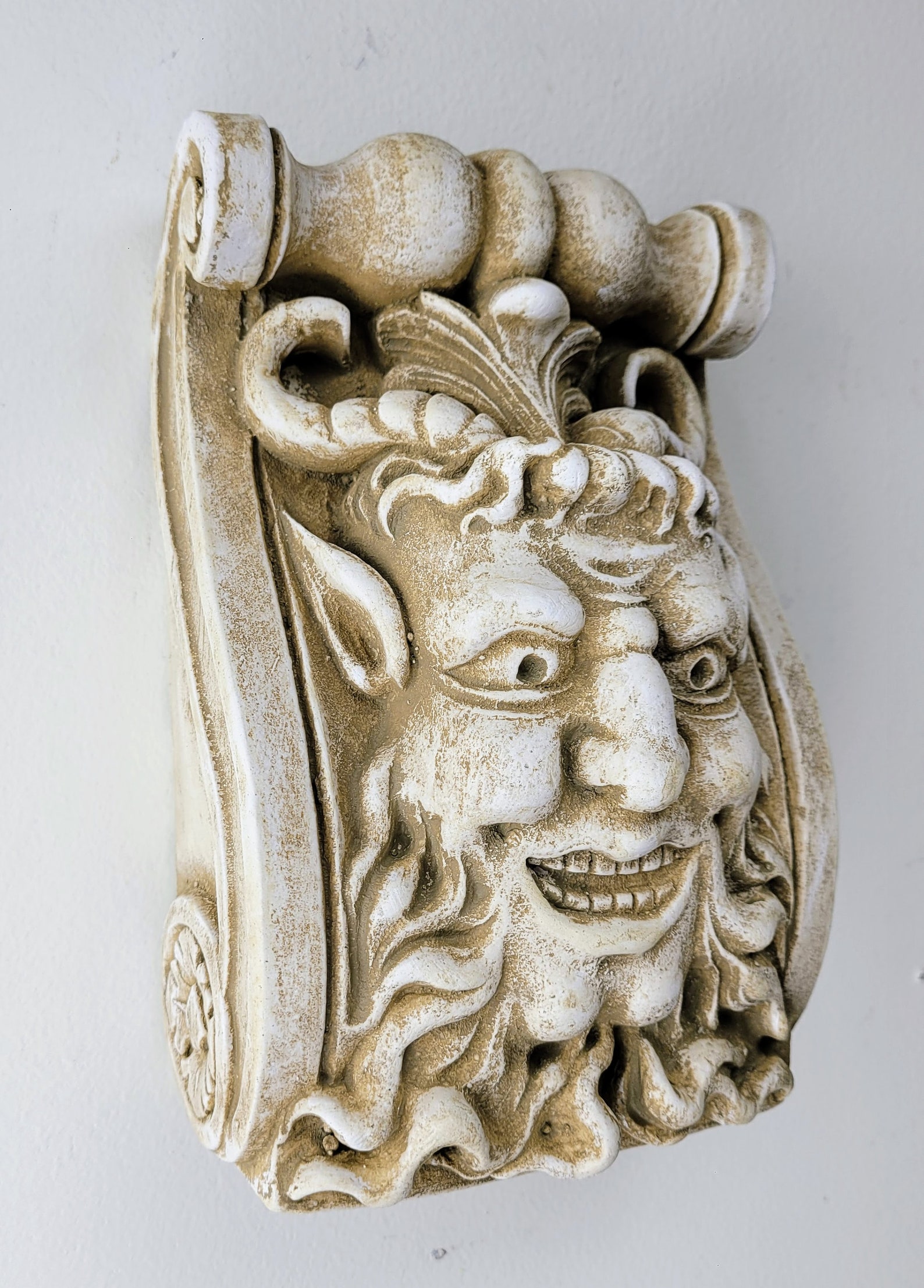 Garden Decor Wall Plaque Horned Pan Satyr Wall Hanging Greenman - Etsy