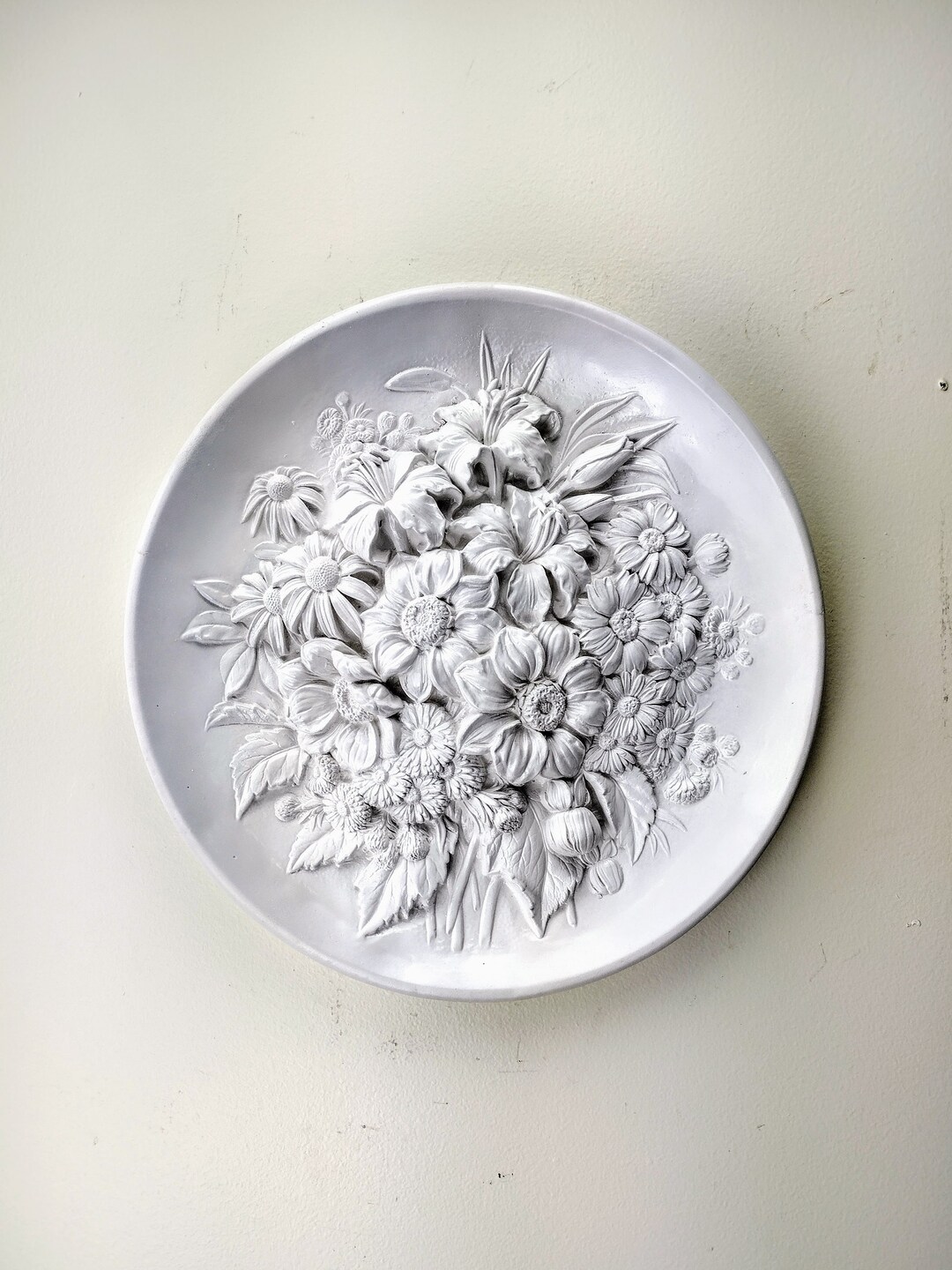 Round Rosette Bouquet Farm House Decor Wall Plaque - Etsy