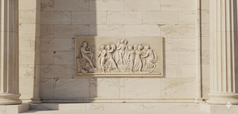 Neoclassical Bas-relief Depicting a Scene From Greek Mythology: Apollo ...