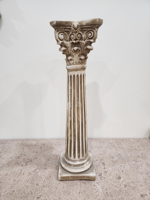 Roman Pillar With Ivory Greek Style Ivory Resin Pedestal Column
