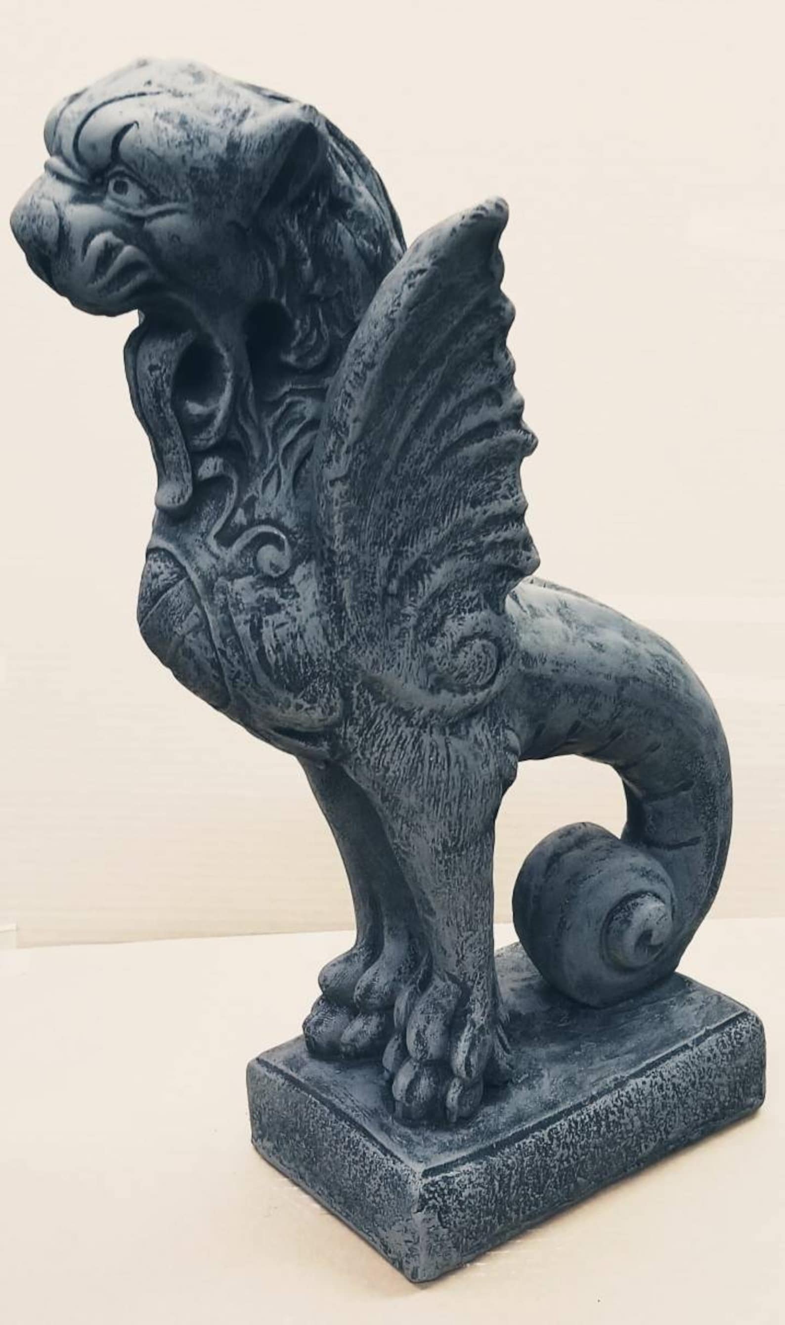 22" Royal Griffin Gargoyle Gryphon Mythical Lion Antique Finish Rare - Etsy