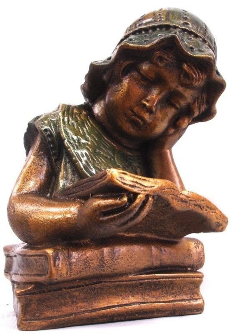 Victorian Girl Reading Book Statue Vintage Sculpture - Etsy