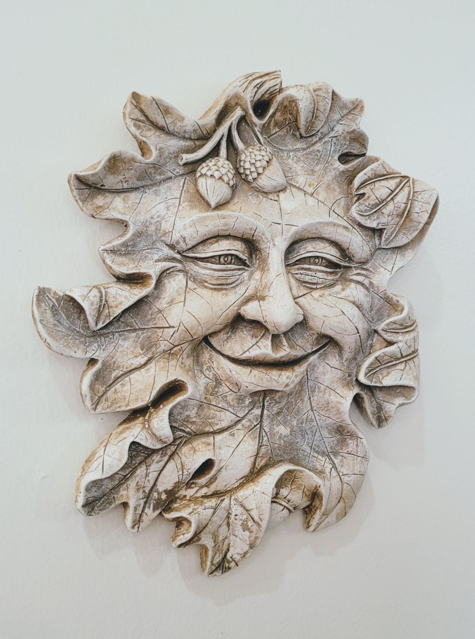 Acorn Leaf Man Face Mythical Wall Decor Greenman Sculpture - Etsy
