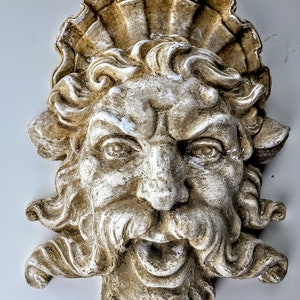 Distressed Neptune Face Wall Plaque Home Garden Decor - Etsy