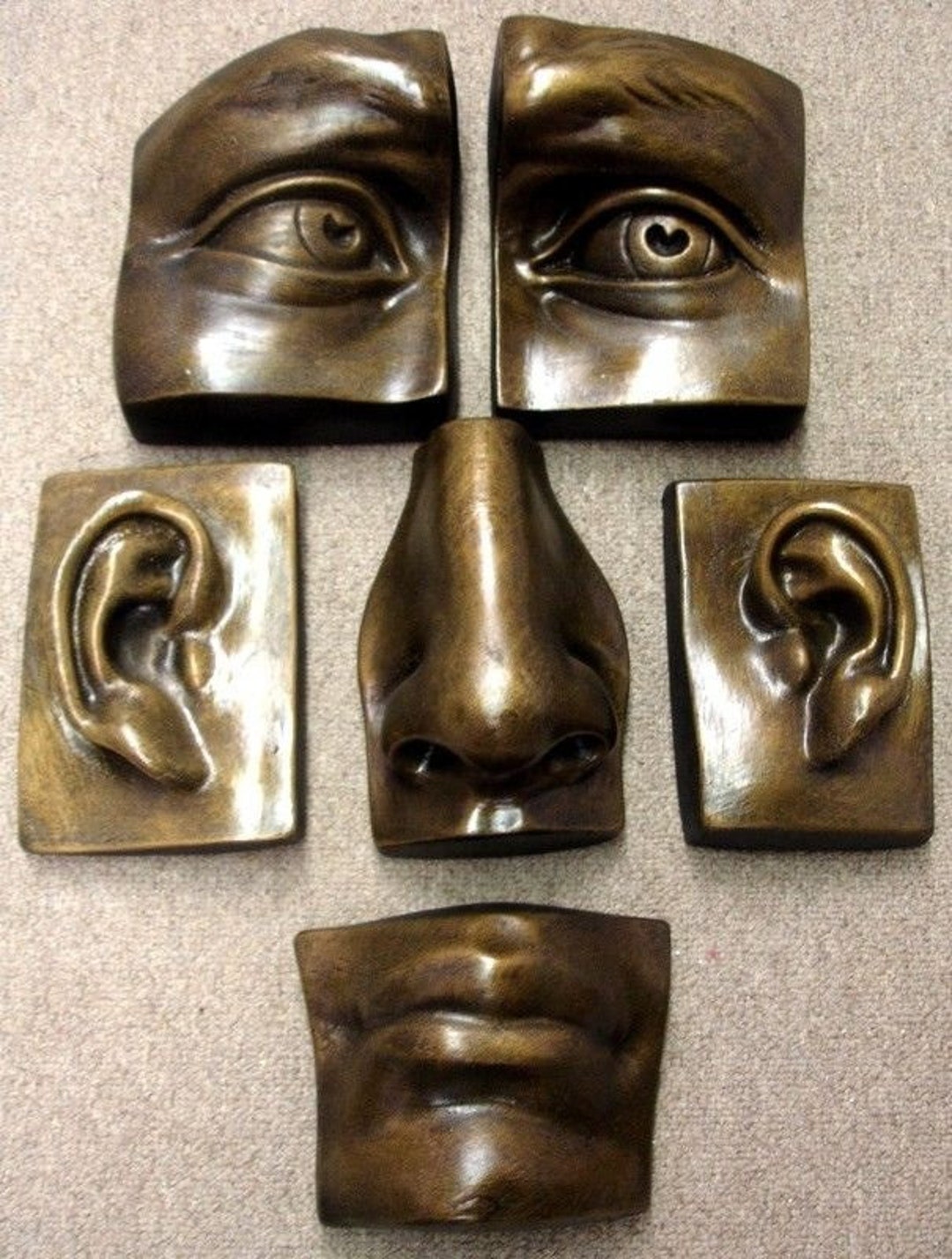 Michelangelo's David Face Classic Greek Art Wall Sculpture Eyes,ears ...