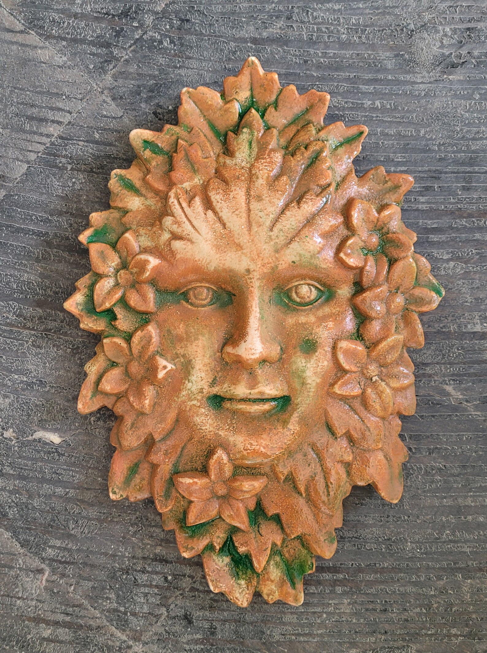 Green Leaf Woman Wall Decor Plaque Home and Garden | Etsy