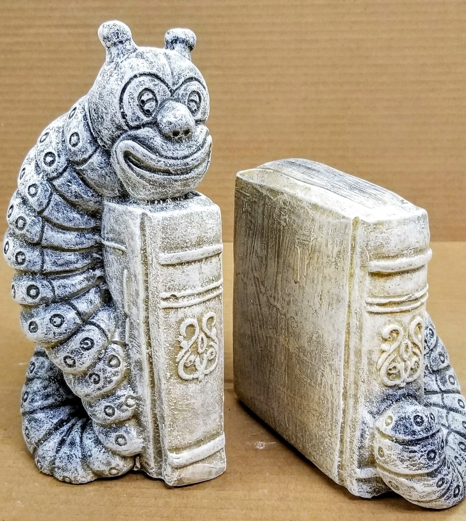 Bookworm Bookends 3D Caterpillar Rare Antique Reproduction | Etsy