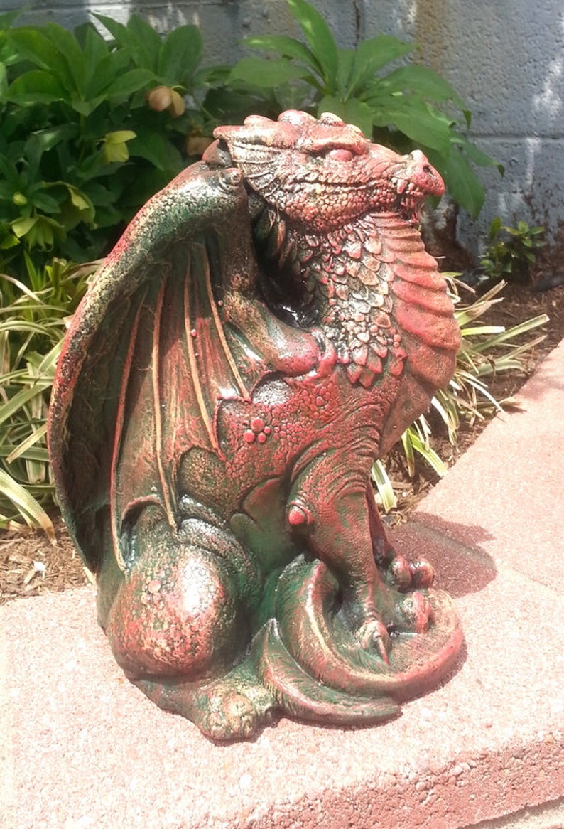 Mythical Dragon Statue 11" Sculpture Home Garden Decor - Etsy