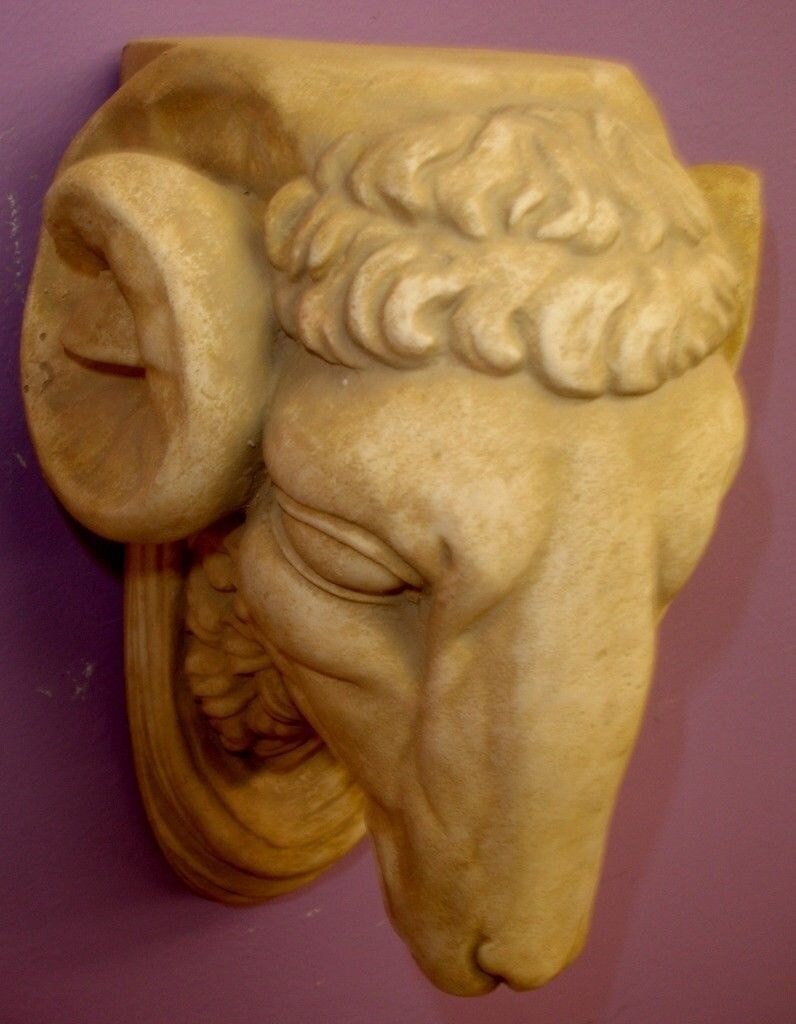 Ram Head Wall Plaque Sculpture Antique Finish Statue - Etsy