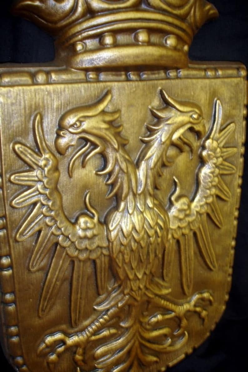 Double Headed Eagle Crest Shield Coat Arms Herald - Etsy