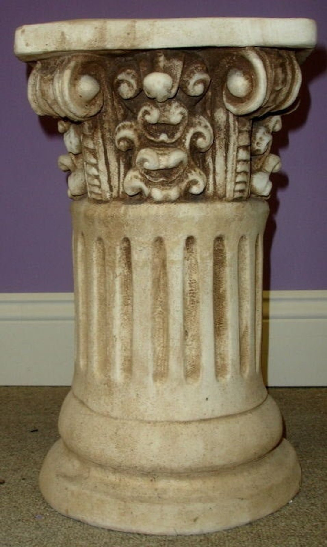 Classic Greek Roman Ornate Column Pedestal Ionic Fluted Home Decor 16 ...