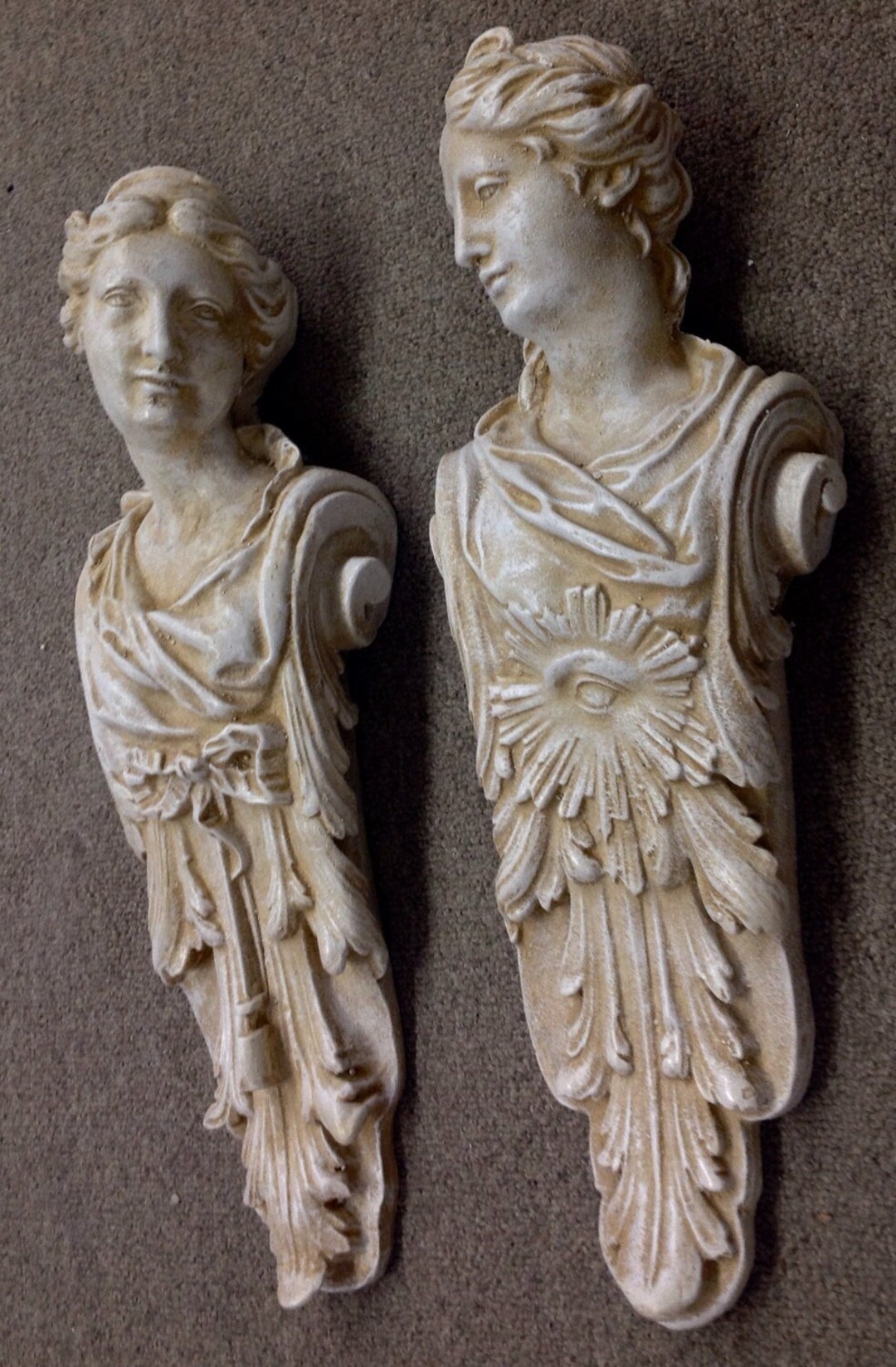 English Antique Victorian Maiden Brackets Sconce Pair - Etsy