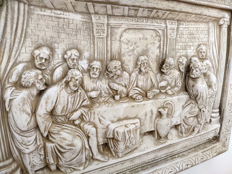 Vintage Large 3D Framed Last Supper Relief Wall Sculpture - Etsy