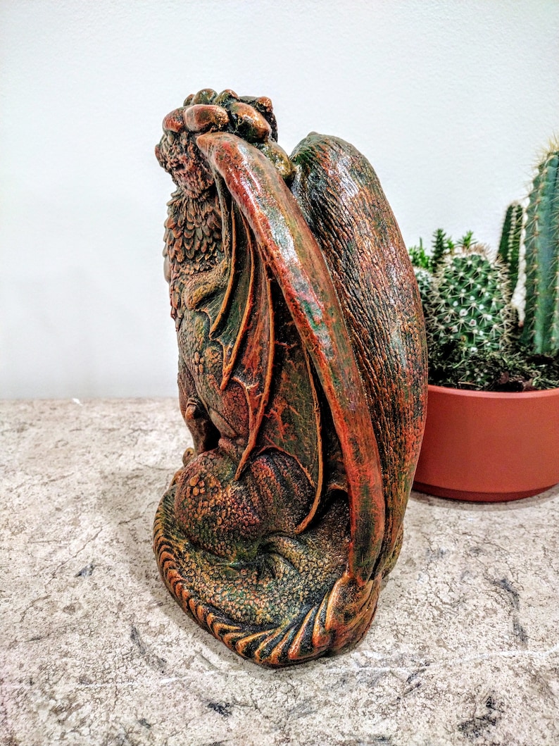 Mythical Dragon Statue 11" Sculpture Home Garden Decor - Etsy