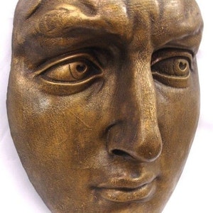Huge 20" Greek Art Reproduction Michelangelo's David Face Mask Antique ...