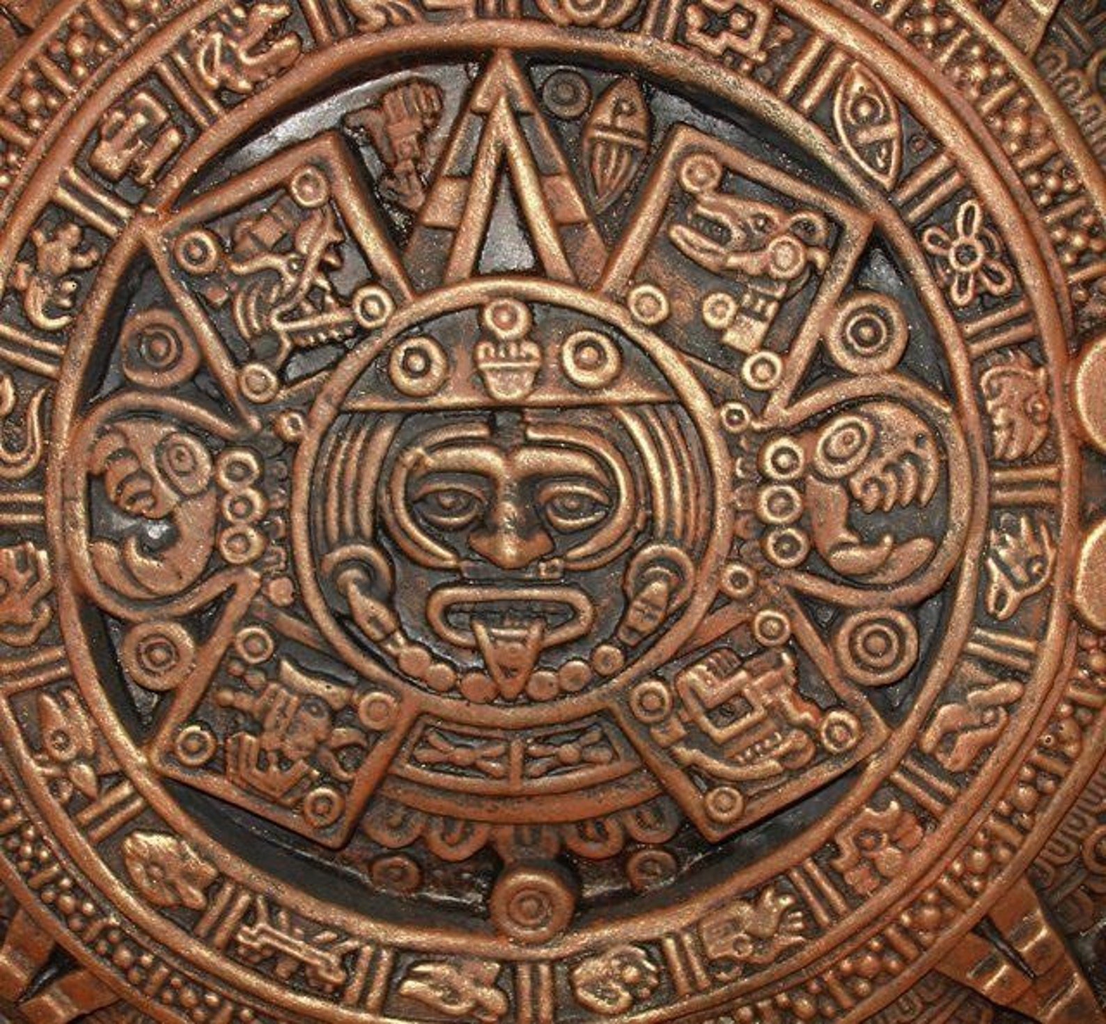 18" Aztec Calendar Wall Sculpture Plaque - Etsy