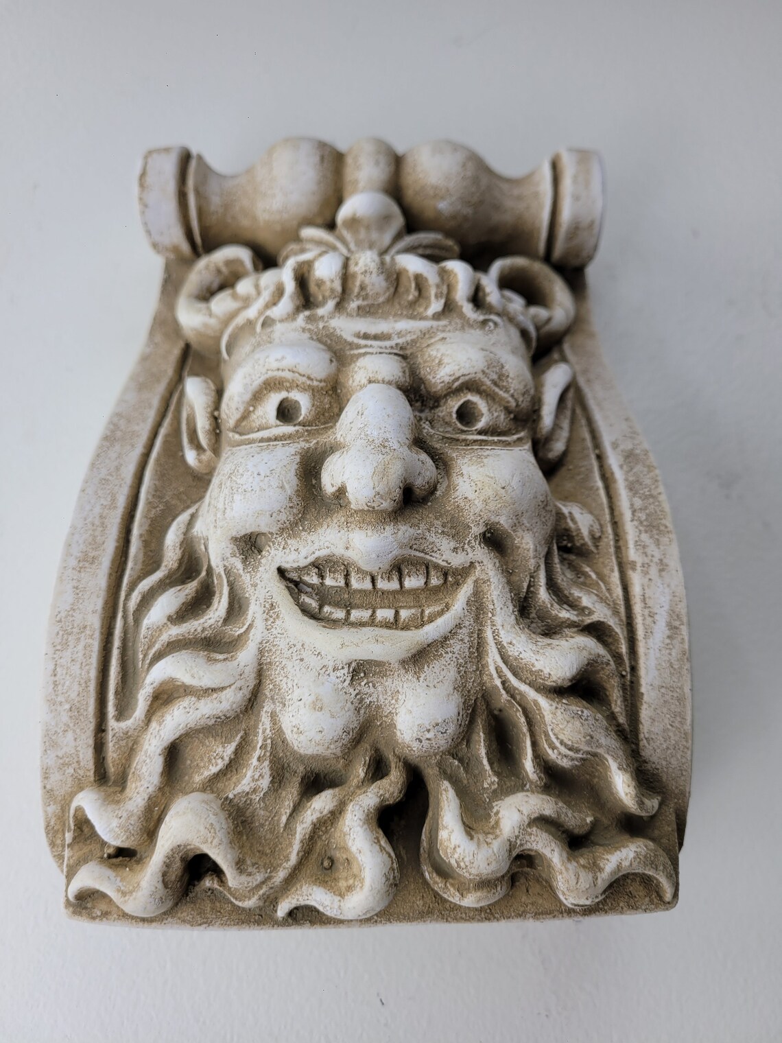 Garden Decor Wall Plaque Horned Pan Satyr Wall Hanging Greenman - Etsy