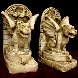 Cathedral Winged Gargoyle Bookend - Etsy