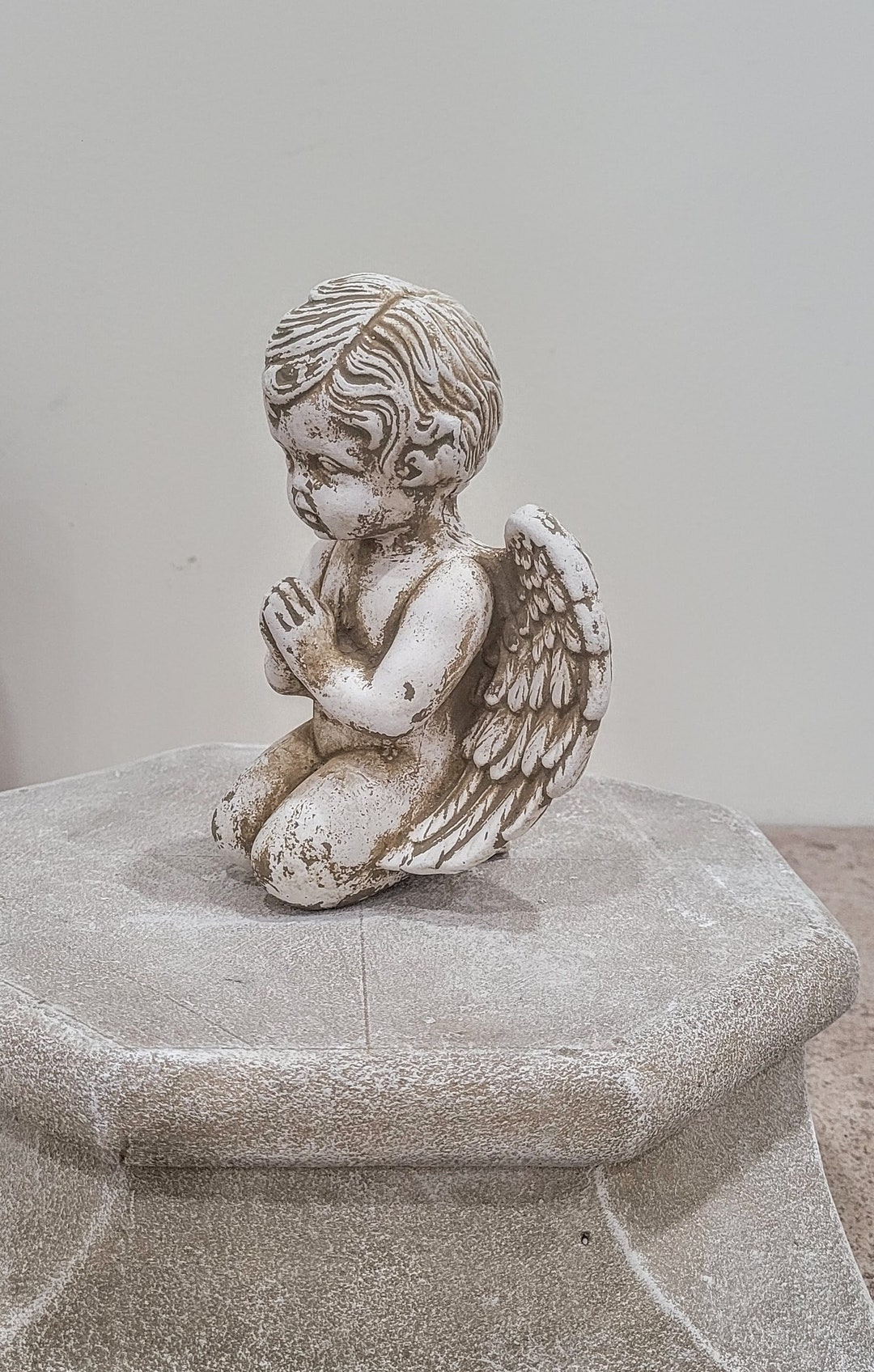 Vintage Small Praying Angel Statue - Etsy
