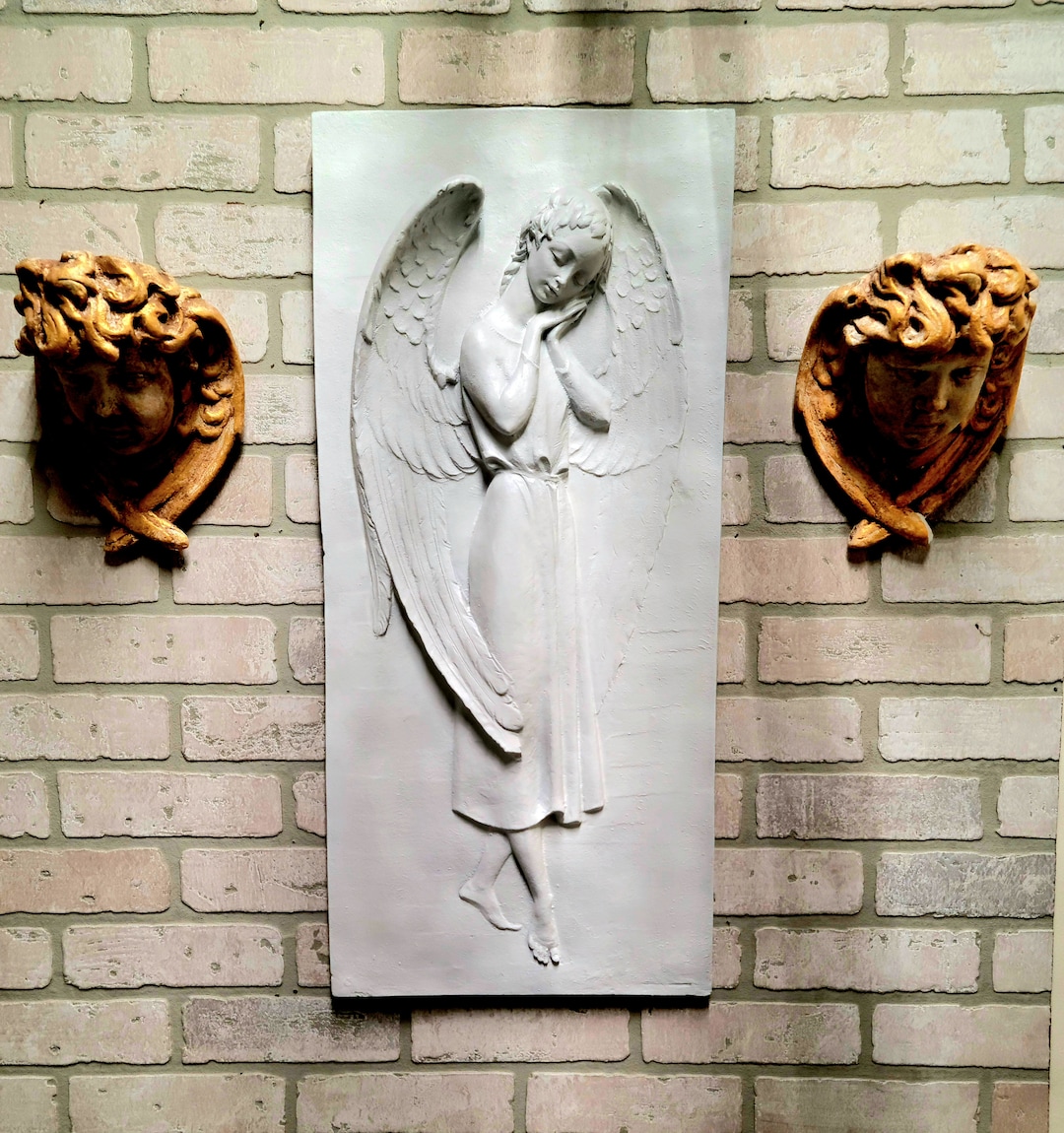 29" Winged Female Angel Seraphim Eros Wall Relief - Etsy