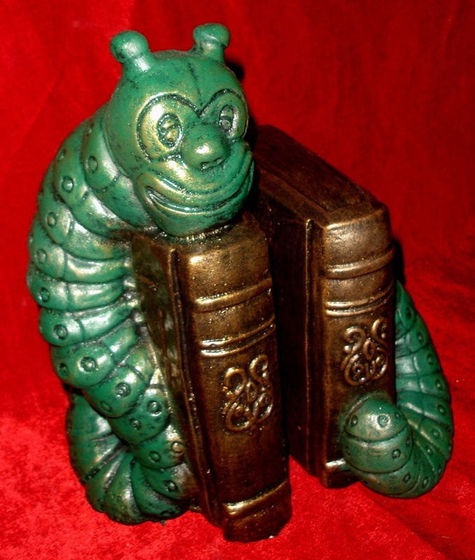 Bookworm Bookends 3D Caterpillar Rare Antique Reproduction - Etsy