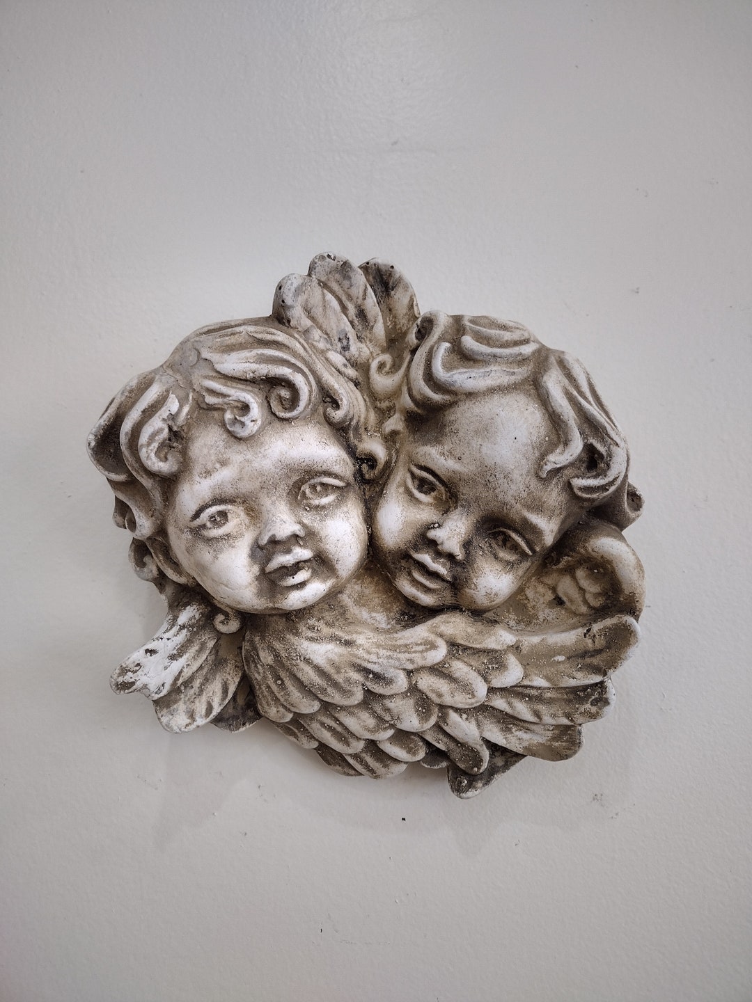 Vintage Twin Angel Cherub Face With Wings - Etsy