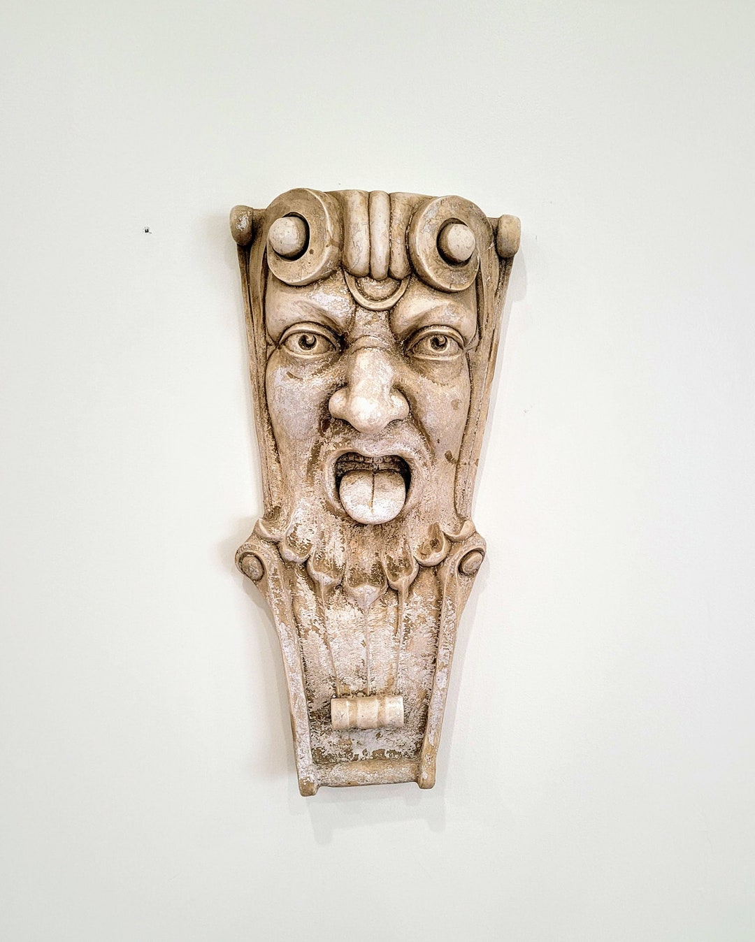 Large 26" Ornate Vintage Green Man Face Gothic Mythical Art # 10001 - Etsy