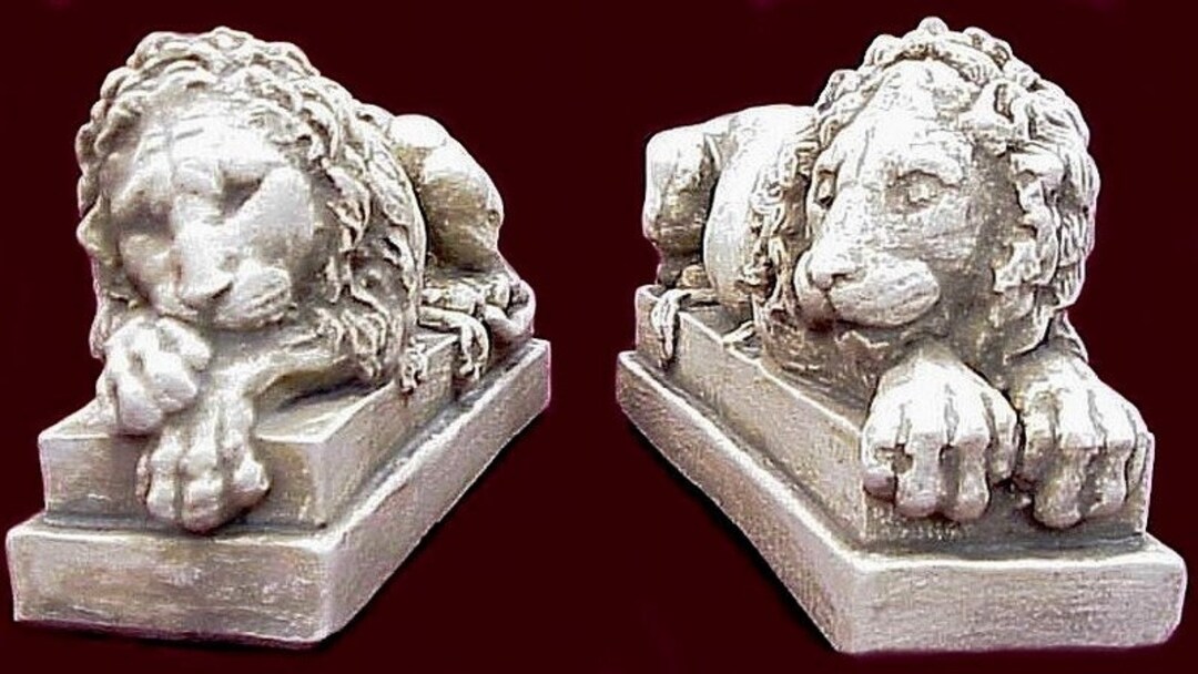 Antonio Canova Lions From the Vatican - Pair of Sleeping Lions Bookends ...