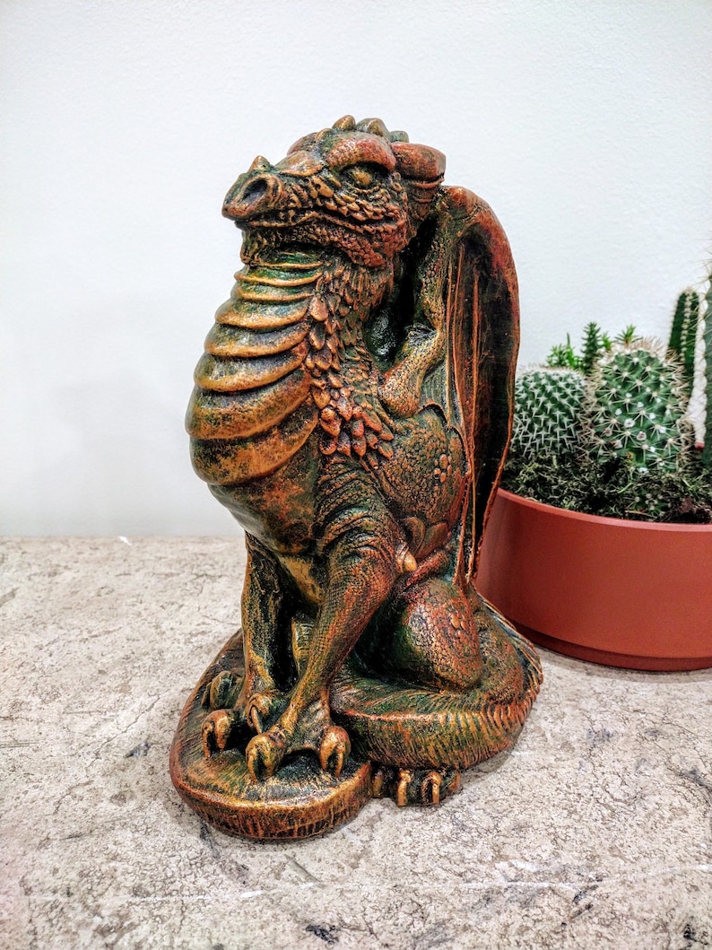Mythical Dragon Statue 11" Sculpture Home Garden Decor - Etsy