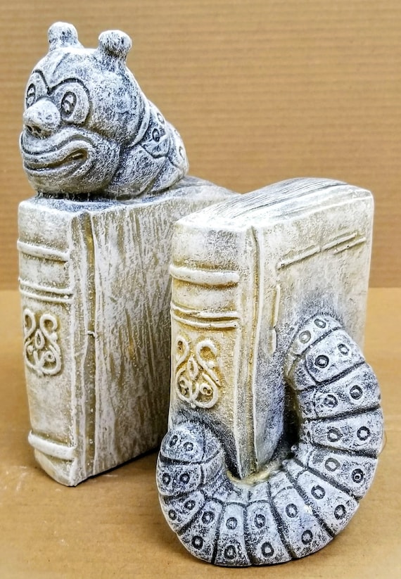 Bookworm Bookends 3D Caterpillar Rare Antique Reproduction | Etsy