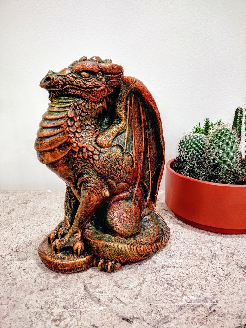 Mythical Dragon Statue 11" Sculpture Home Garden Decor - Etsy
