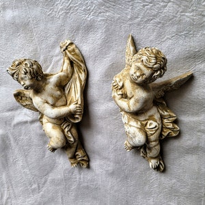 Flying Angels Cherubs With Wings Pair Wall Plaques #21044 - Etsy