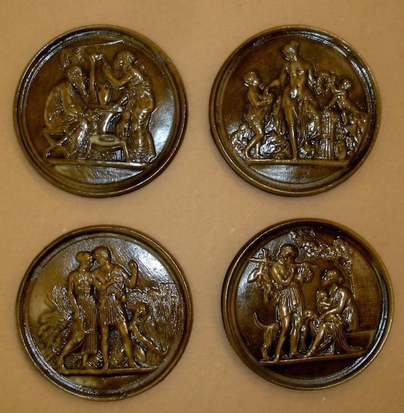 Classical Greek Wall Plaques Home Decor Sculpture Set of 4 | Etsy