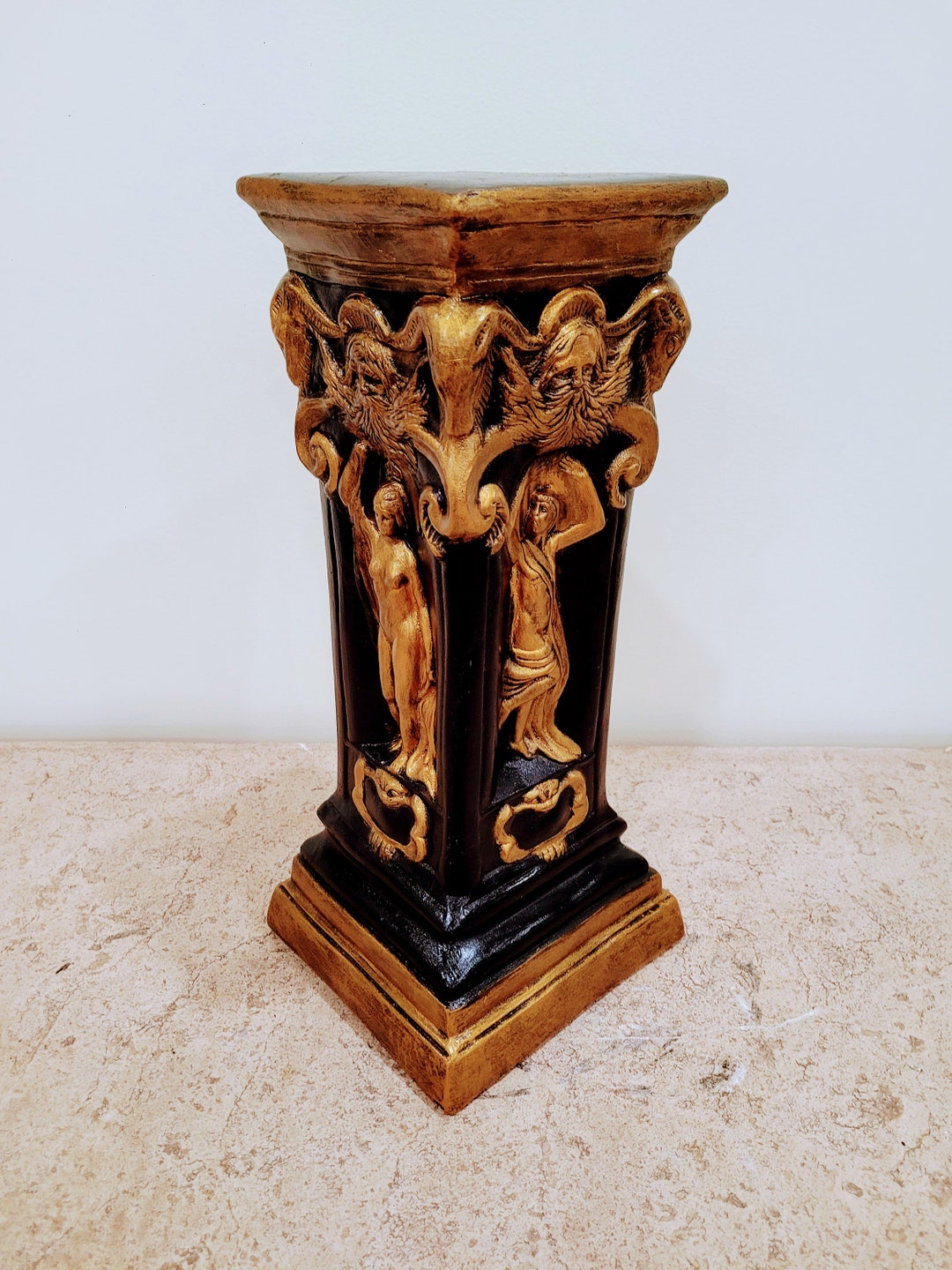 Vintage French Style Column Pedestal Figurine in Niche - Etsy